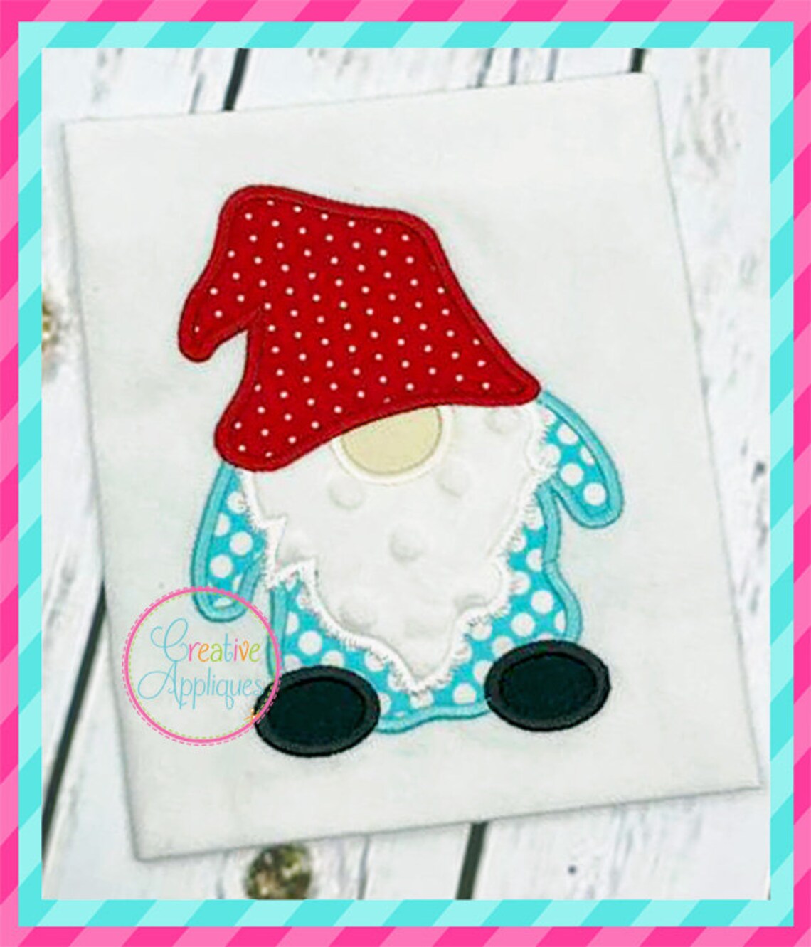 Gnome Applique Digital Machine Embroidery Design 5 Sizes, Gnome ...