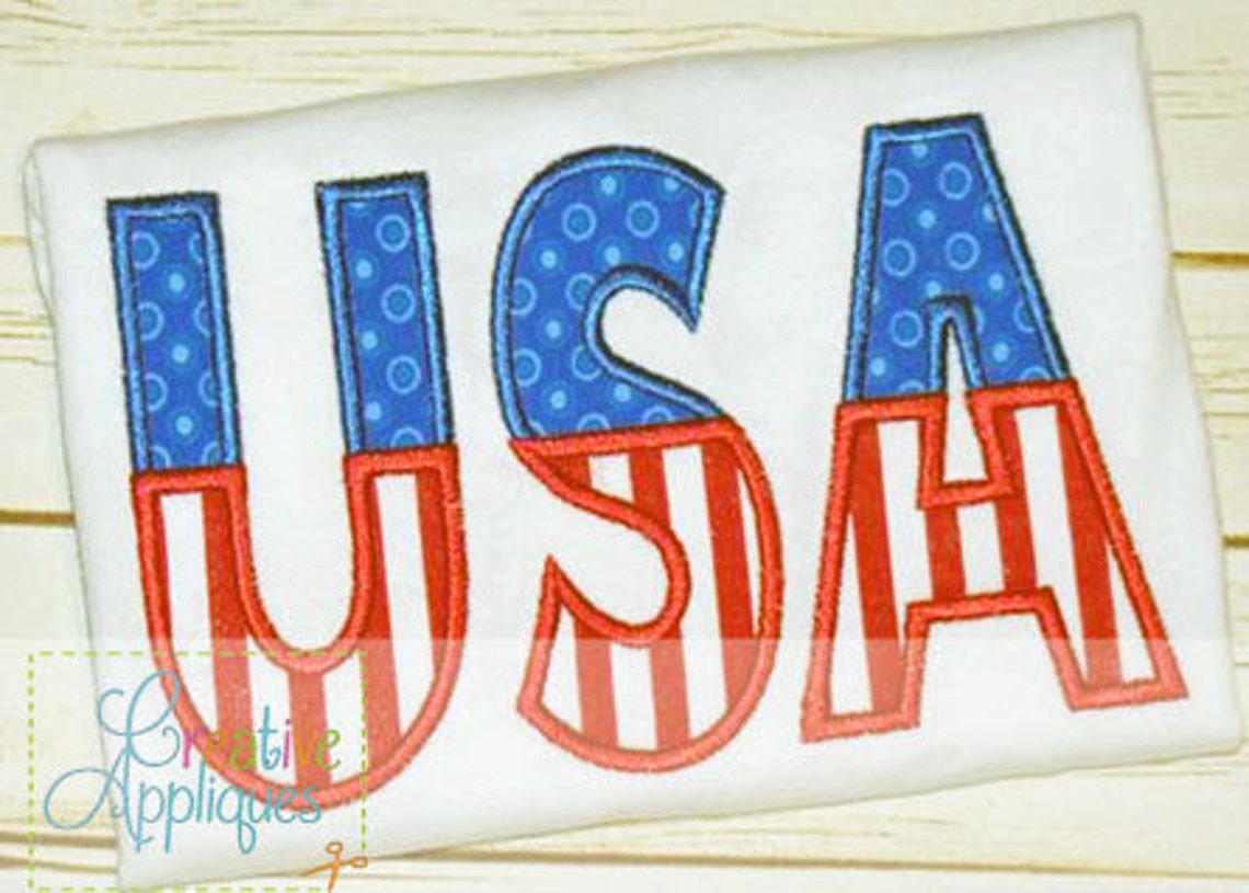 USA Patriotic Digital Machine Embroidery Applique Design 4 Sizes, Usa ...