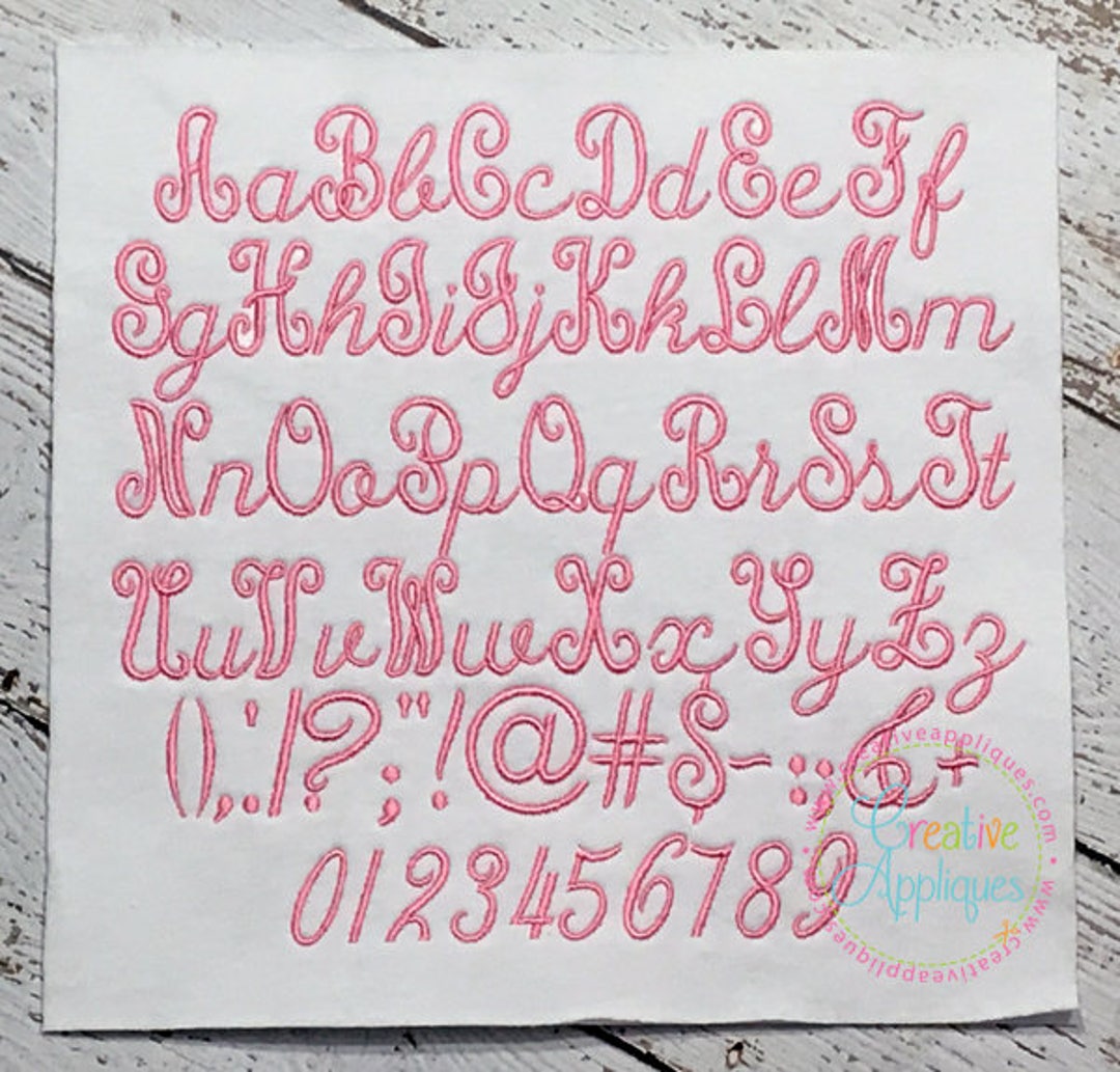 7 SIZES!!! Classic Script Embroidery Font, Alphabet Font Digital ...