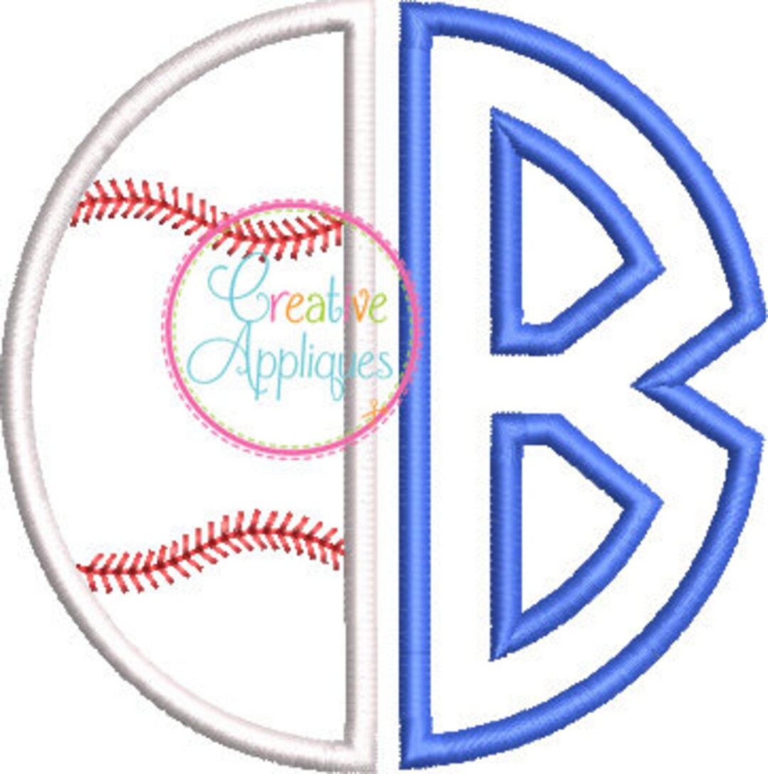 Baseball Softball Alphabet Applique Digital Machine Embroidery Design 6 ...