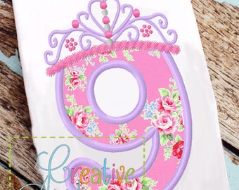 My First 1st Princess Birthday Crown Number Applique Machine - Etsy