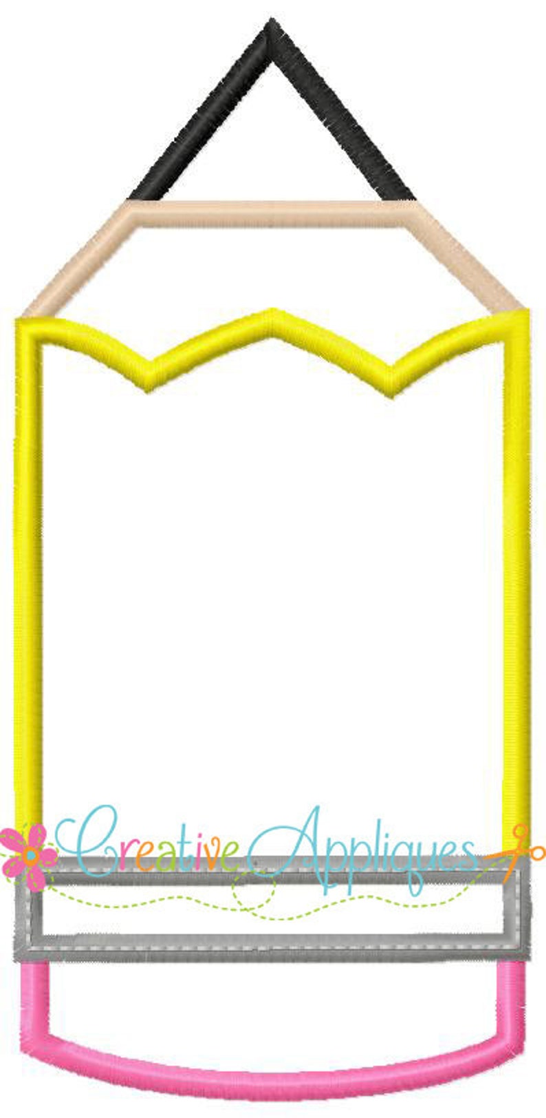 Pencil Digital Machine Embroidery Applique Design 4 Sizes - Etsy