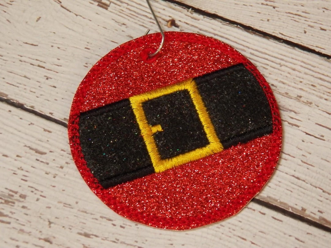 Santa Belt Ornament in the Hoop Machine Embroidery Design, Christmas ...