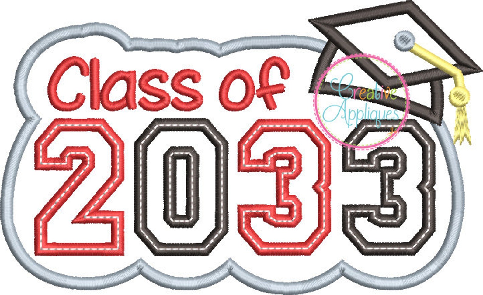 Class of 2033 Graduation Digital Machine Embroidery Applique | Etsy