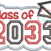 Class of 2033 Graduation Digital Machine Embroidery Applique Design 10 ...