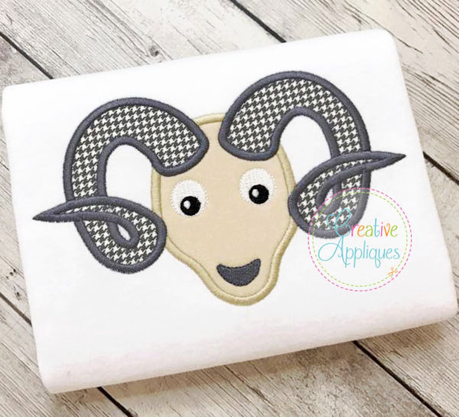 Ram Applique Digital Machine Embroidery Design 4 Sizes Ram - Etsy