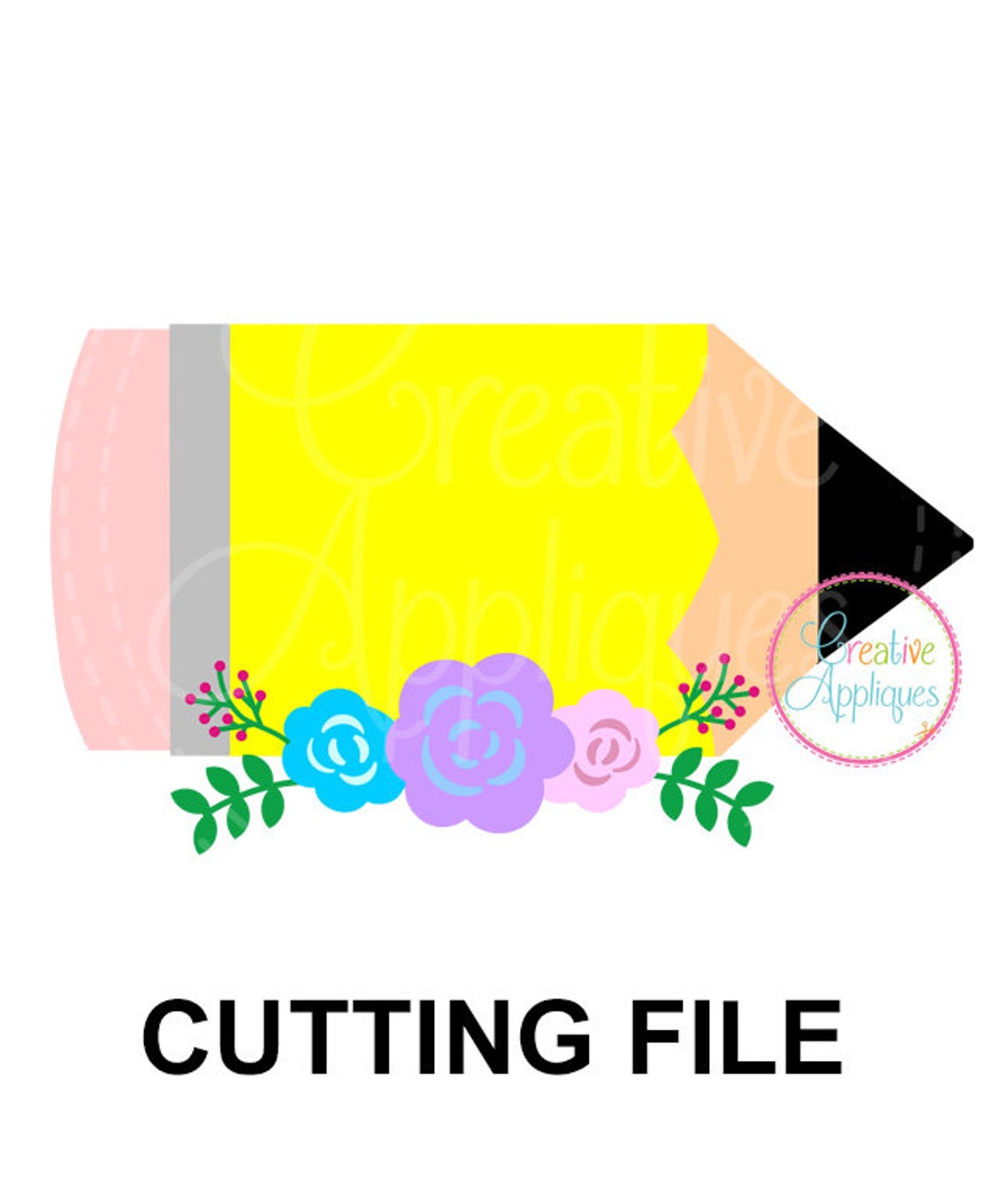 Pencil Flowers SVG Cutting File, School Svg, Pencil Svg, Pencil Cut ...