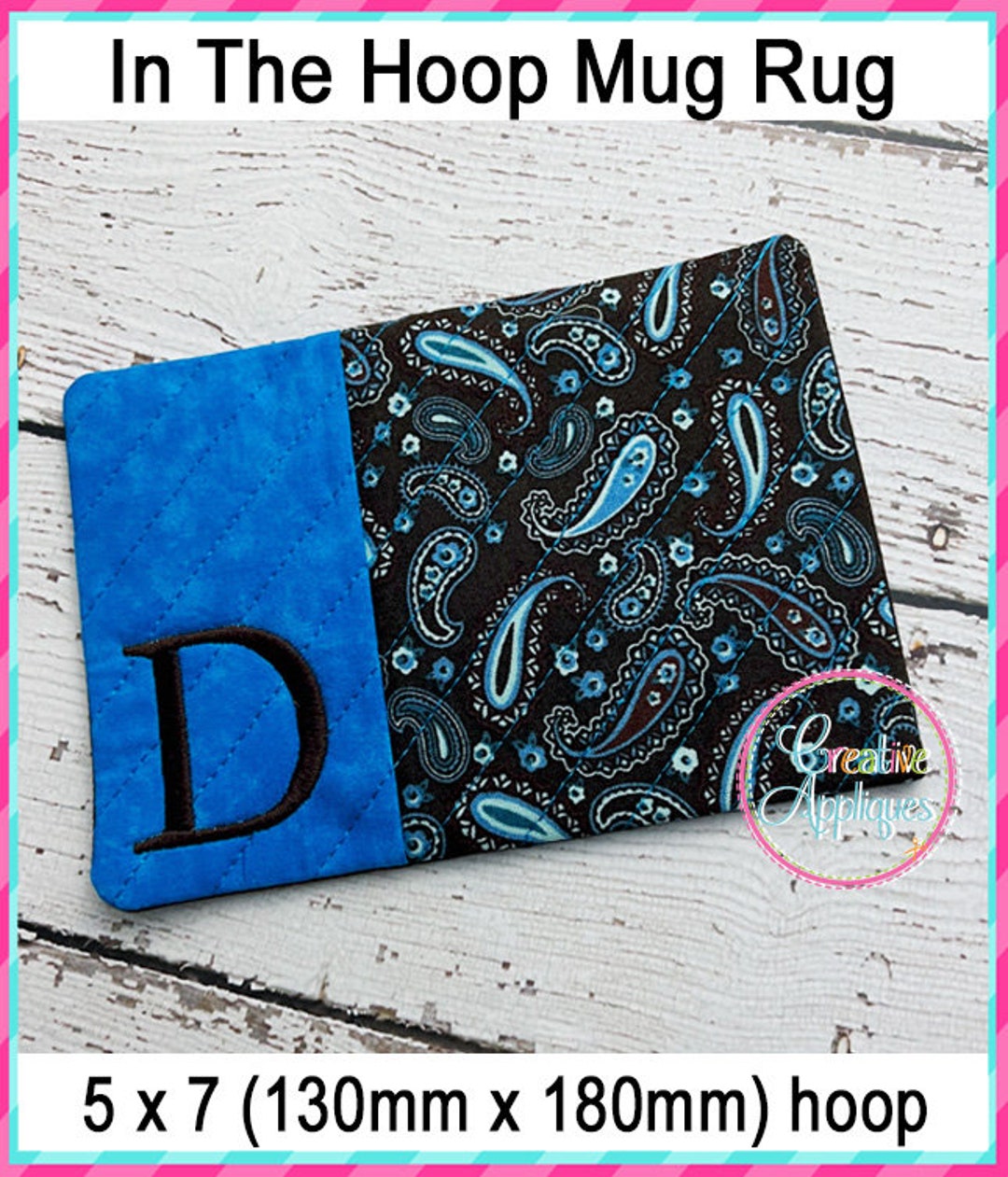 Alphabet Letters Mug Rug in the Hoop Machine Embroidery Design, 5x7 ...