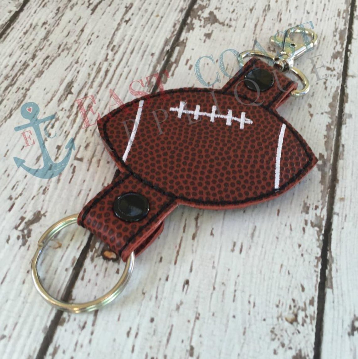 Football Double Snap Tab in the Hoop Design, in the Hoop Key Tag ...