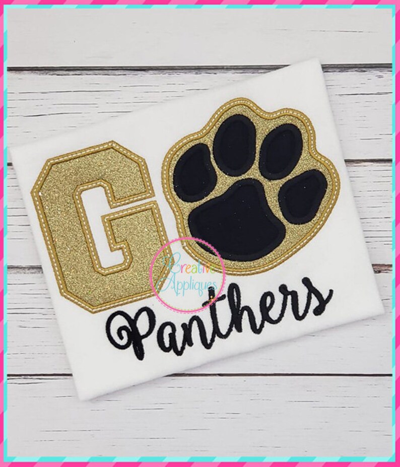 GO Paw Applique Digital Machine Embroidery Design 4 Sizes, Football ...