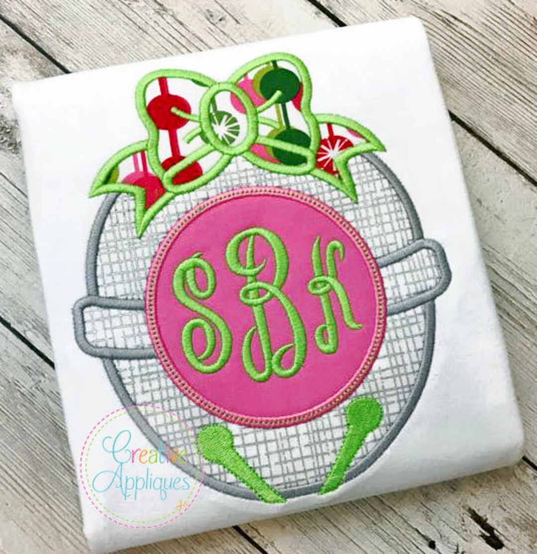 Sleigh Bell Monogram Digital Machine Embroidery Applique Design 4 Size ...