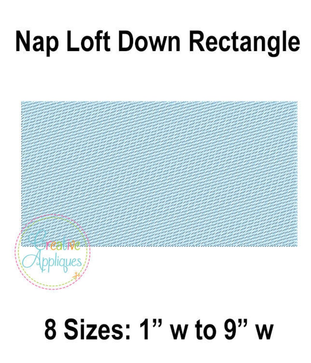 Nap Loft Pile Down Rectangle Monogram Frame Digital Machine Embroidery ...