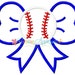 Baseball Softball Bow Digital Machine Embroidery Applique Design 4 ...