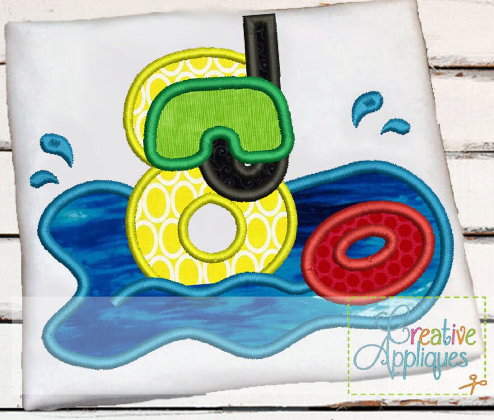 Swim Pool Party Number 8 Birthday Applique Digital Machine | Etsy