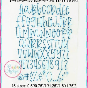 15 Sizes Floss Stitch Farmhouse Lemonade Embroidery Font Digital ...