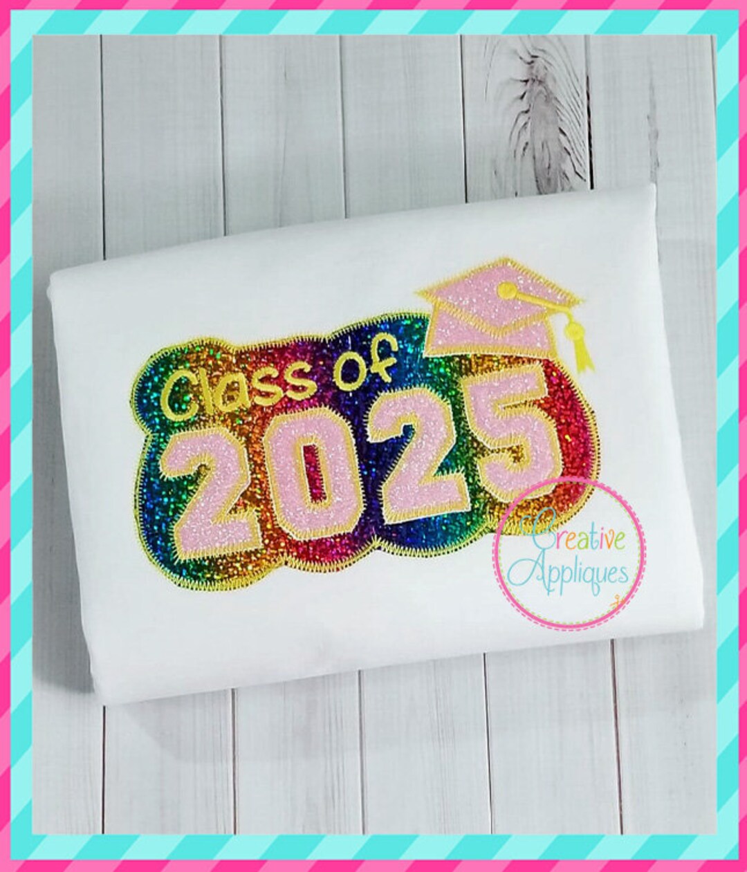 Zigzag Stitch Class of 2025 Graduation Digital Machine Embroidery ...