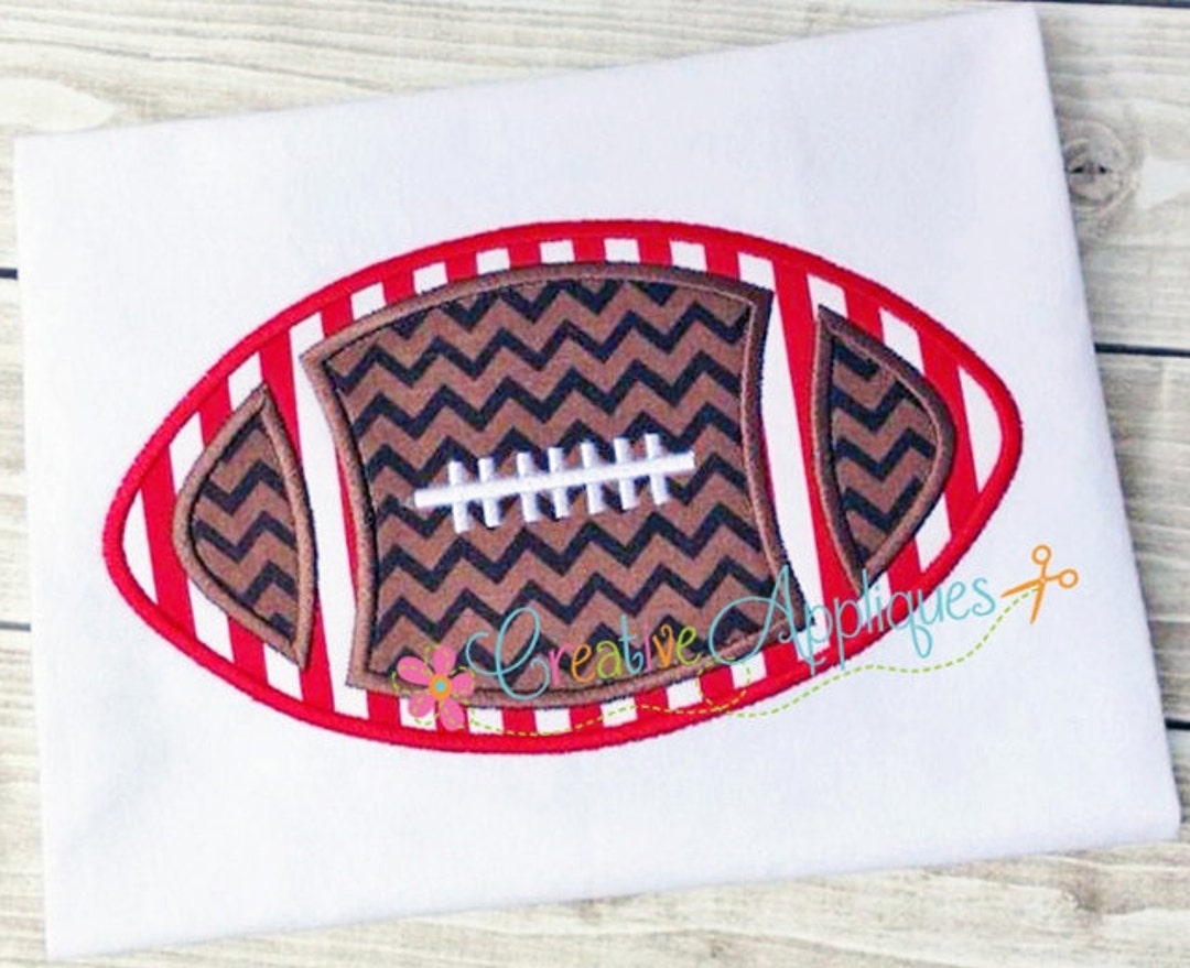 Football Applique Digital Machine Embroidery Design 4 Sizes - Etsy