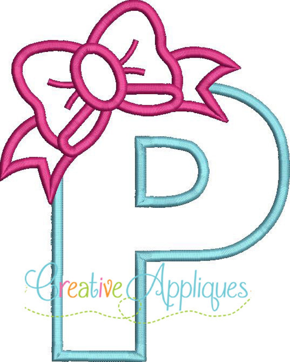 P Bow Letter P Applique Machine Embroidery Design 4 Sizes Bow - Etsy
