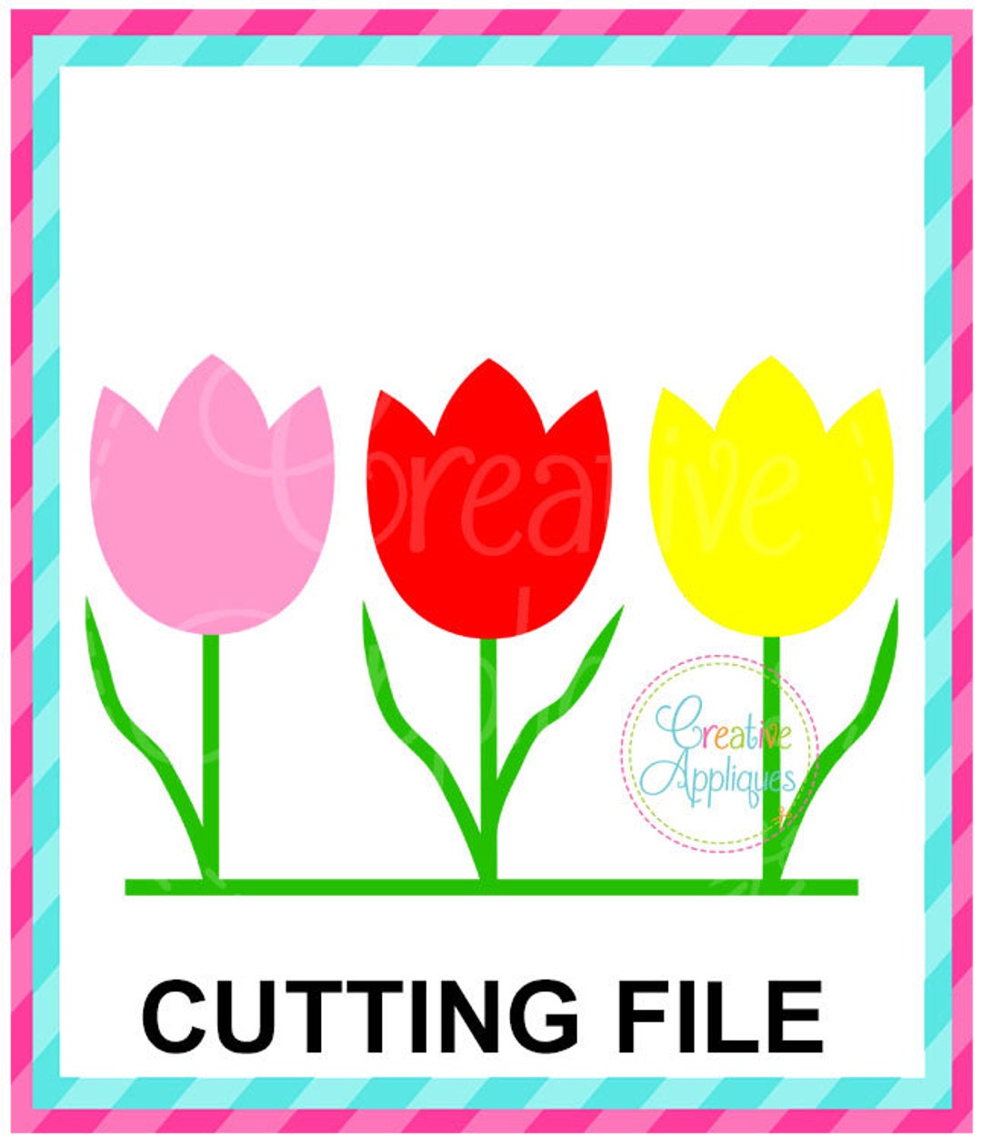 Three Tulips Trio SVG Cutting File, Tulips Cut File, Tulips Dxf, Tulips ...