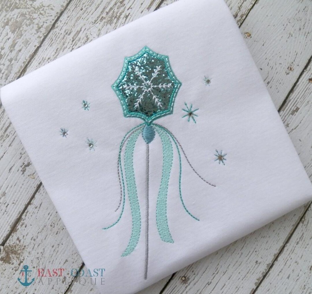 Ice Princess Wand Applique Design, - Etsy