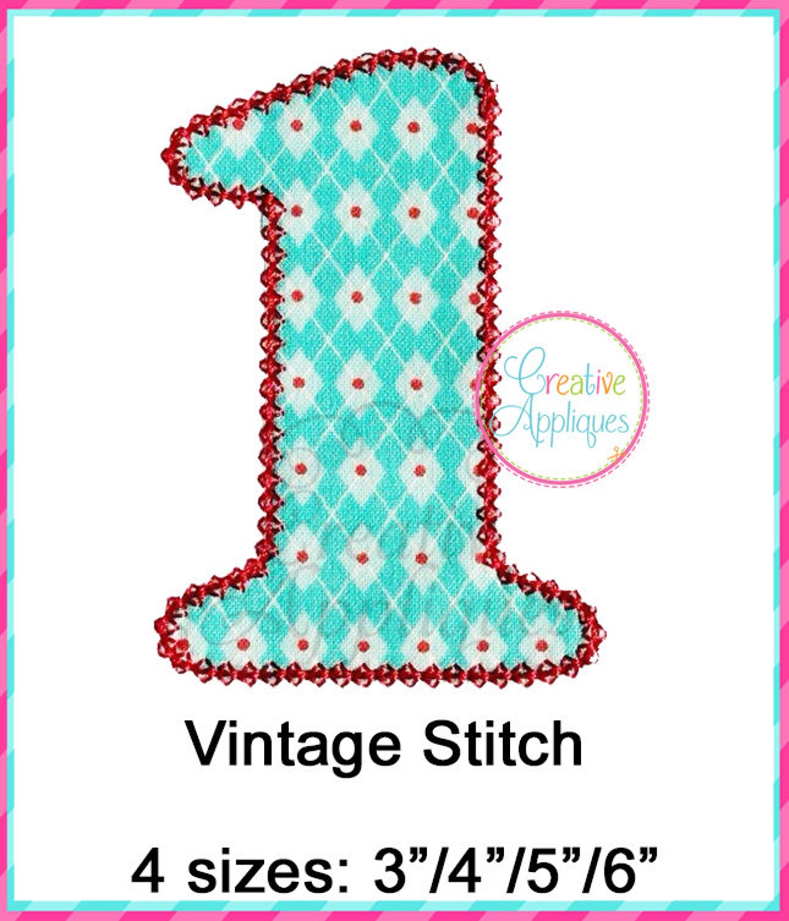 Number Set 0 Thru 9 4 Different Stitch Types Vintage, Bean, Lace, Satin ...