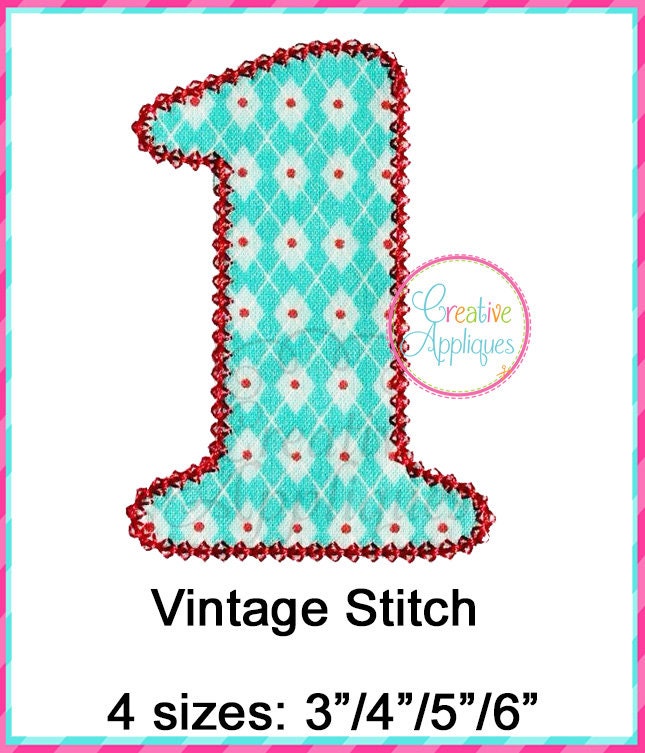 Number Set 0 thru 9 4 different stitch types Vintage Bean | Etsy
