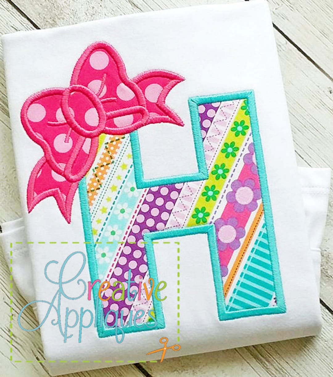 Bow Alphabet Letter Set A-Z Applique Machine Embroidery Design 4 Sizes ...