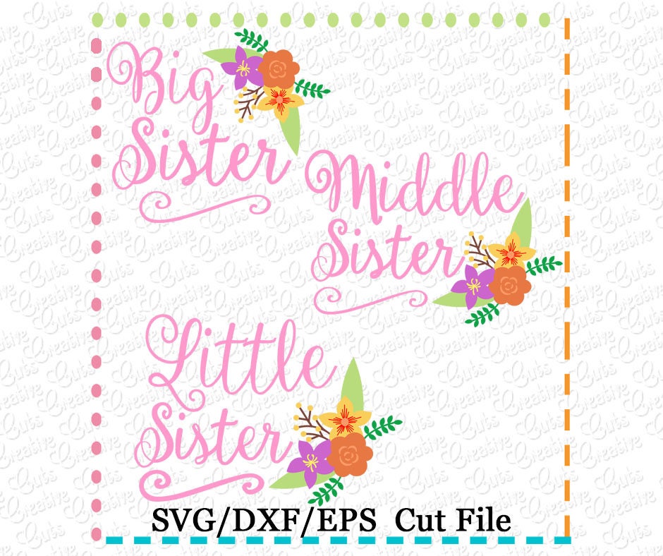 Exclusivebig Middle Little Sister Sibling Set SVG DXF EPS - Etsy