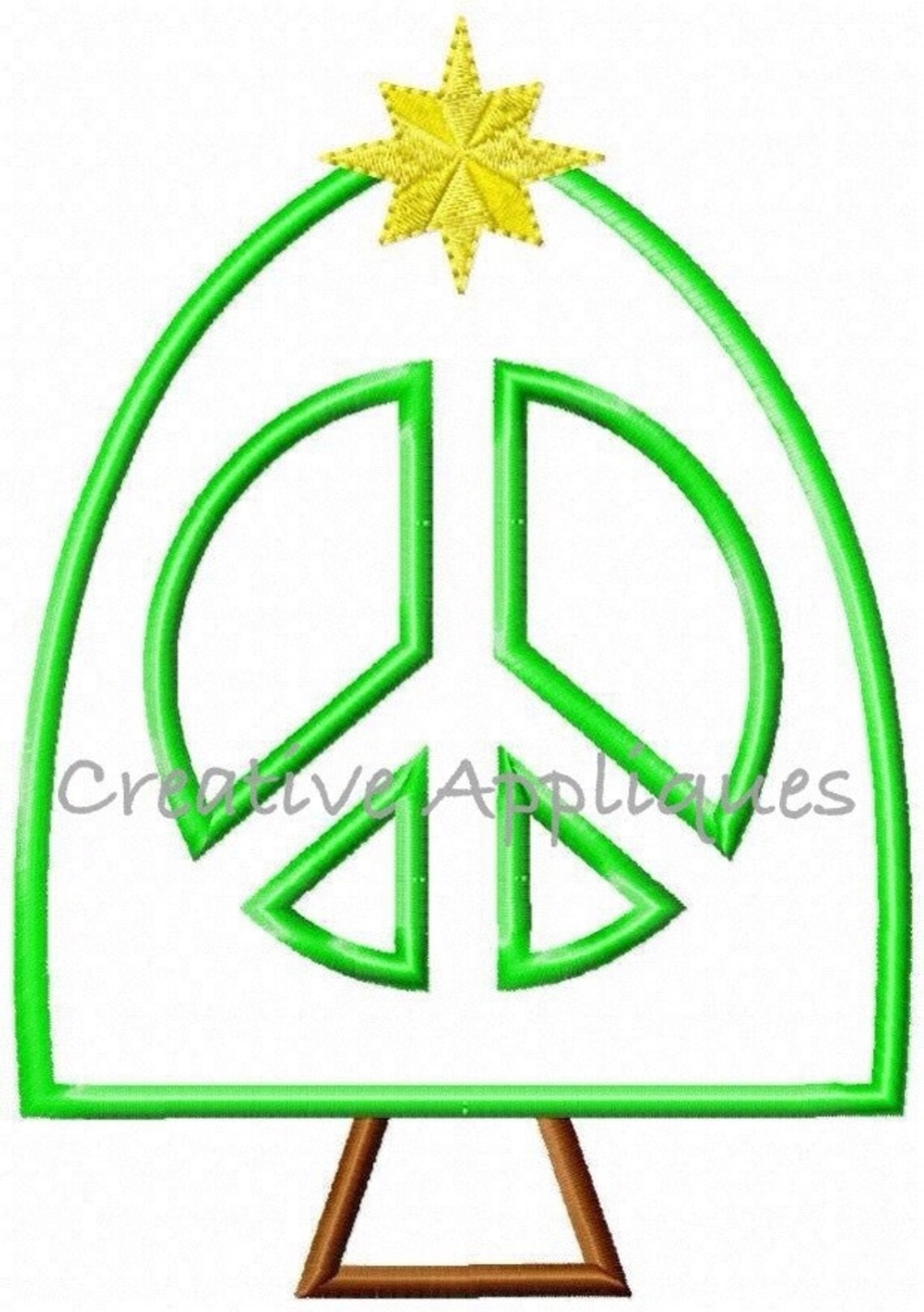 Peace Symbol Christmas Tree Digital Machine Embroidery - Etsy