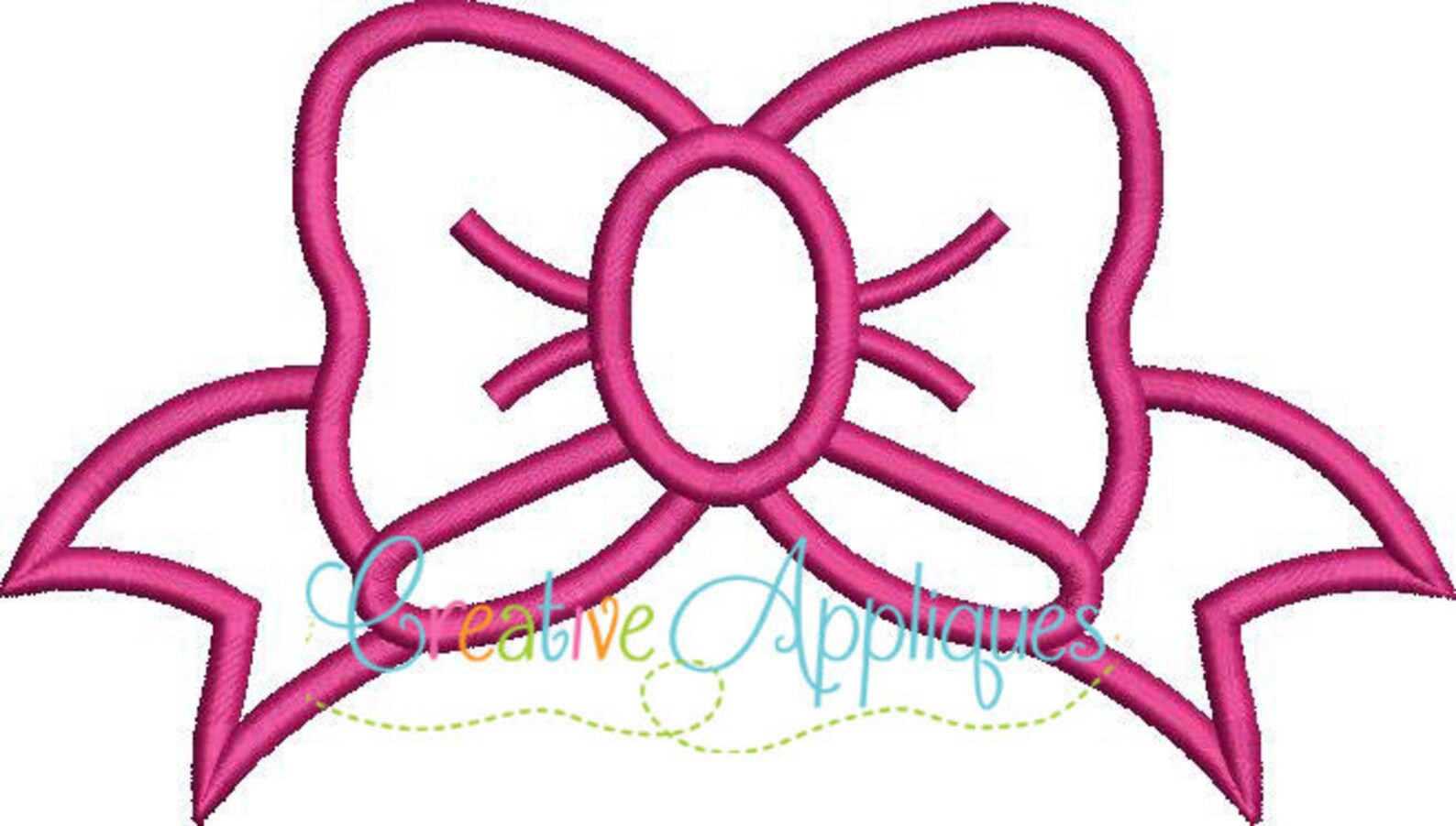 Bow Applique Digital Machine Embroidery Design 5 Sizes | Etsy