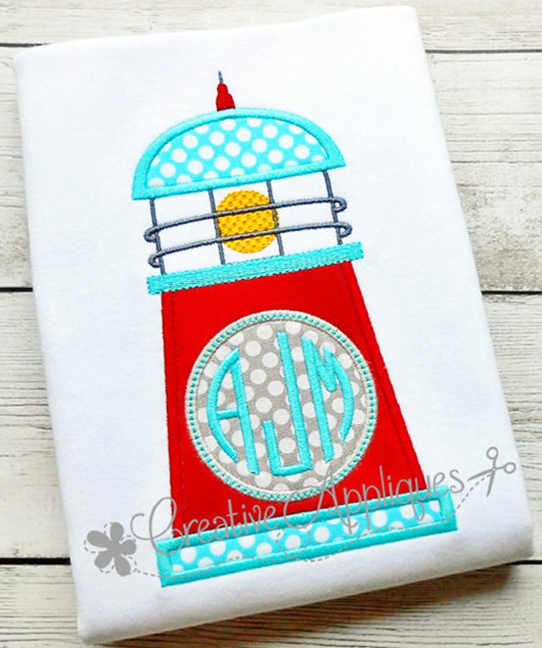 Monogram Lighthouse Digital Machine Embroidery Applique Design 4 Sizes ...
