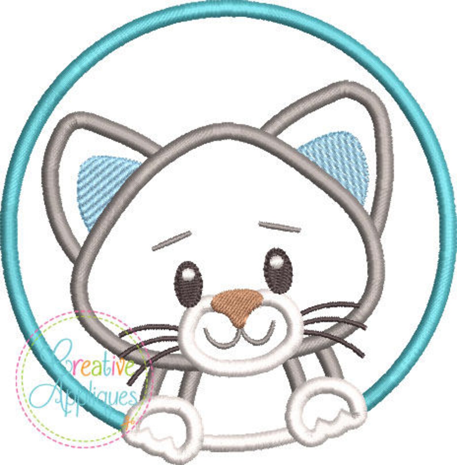 Kitty Cat Digital Machine Embroidery Applique Design 4 Sizes - Etsy