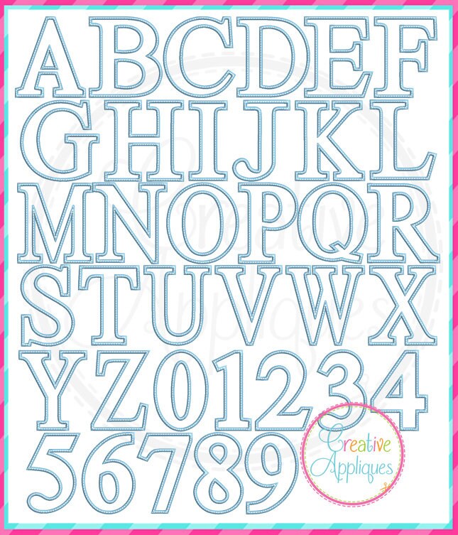 Alphabet Letter Set Uppercase A Thru Z and Numbers Applique | Etsy