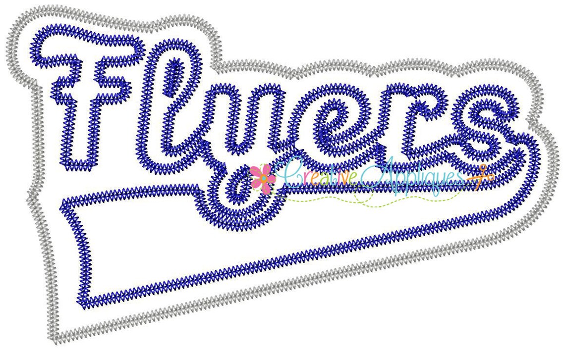 Flyers Digital Machine Embroidery Applique Design 6 Sizes - Etsy