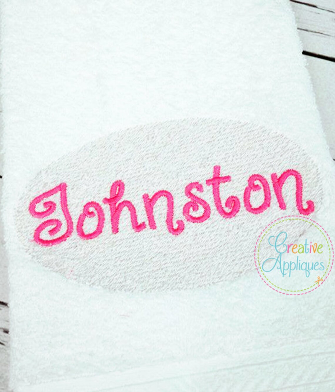 Nap Loft Pile Down Oval Monogram Frame Digital Machine Embroidery ...