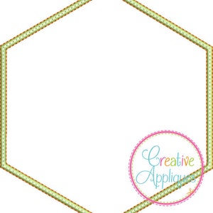 Hexagon Frame Patch Digital Machine Embroidery Applique Design 6 Sizes ...