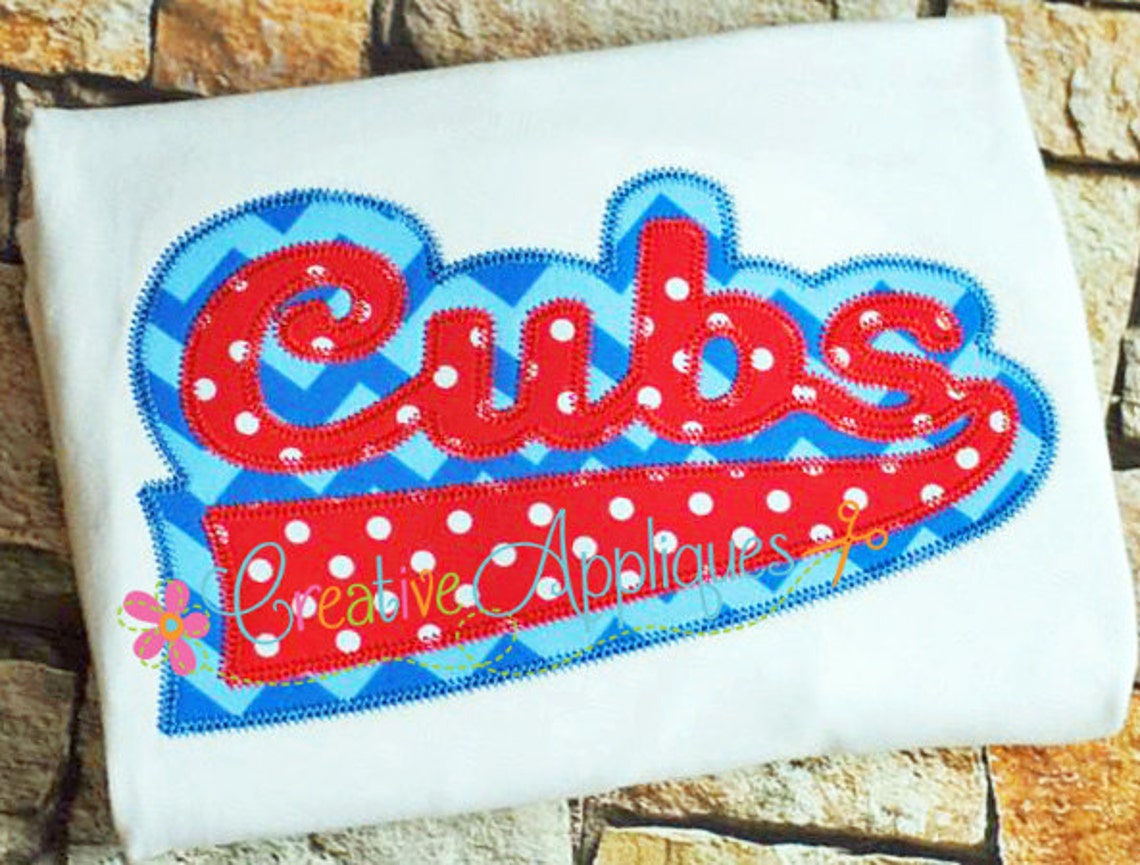 Cubs Digital Machine Embroidery Applique Design 6 Sizes, Cubs Applique ...
