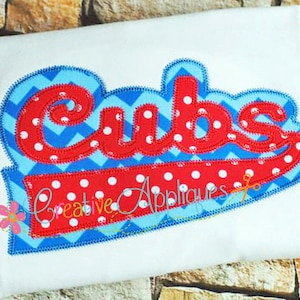 Cubs Digital Machine Embroidery Applique Design 6 Sizes, Cubs Applique ...