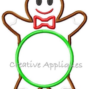 Gingerbread Boy Monogram Applique Digital Machine Embroidery Design 4 ...