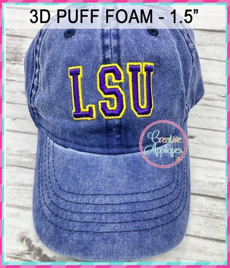 3D Puff Foam Varsity 2 Color Embroidery Font Machine - Etsy