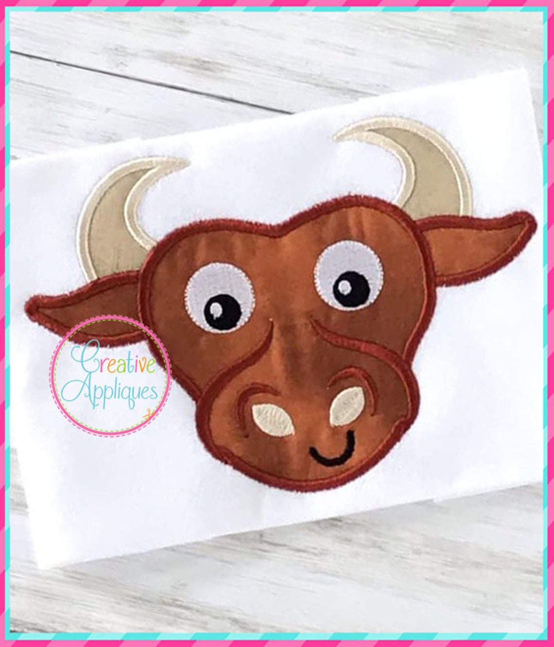 Longhorn Applique Digital Machine Embroidery Design 4 Sizes, Longhorn ...
