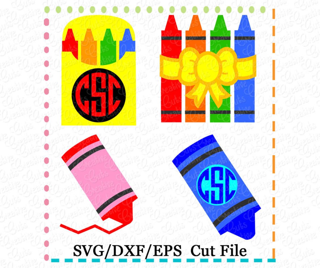 Crayon Set SVG Cutting File, School Svg, Crayon Svg, Crayons Cut File ...
