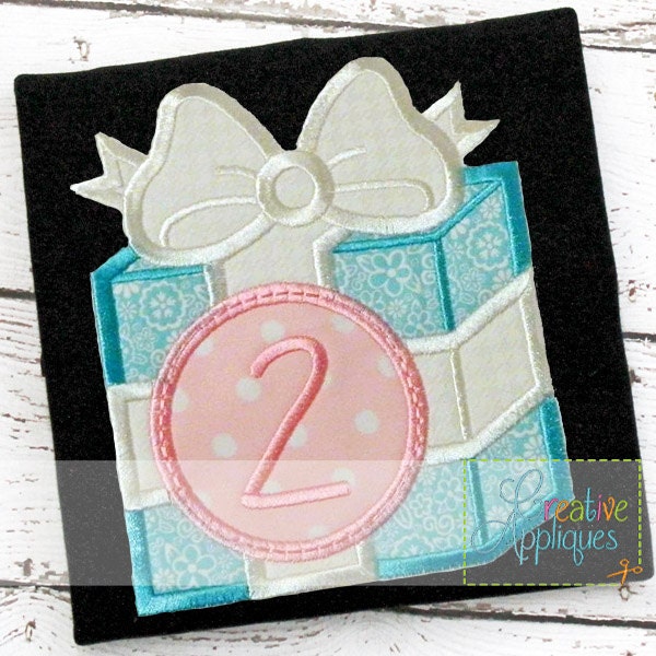 Gift Present Monogram Applique Digital Machine Embroidery - Etsy