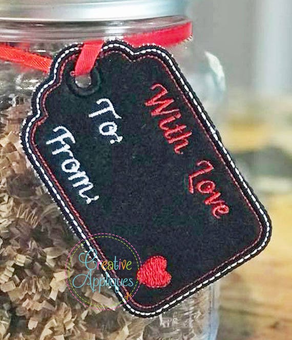 With Love Gift Tag Label in the Hoop Applique Machine - Etsy