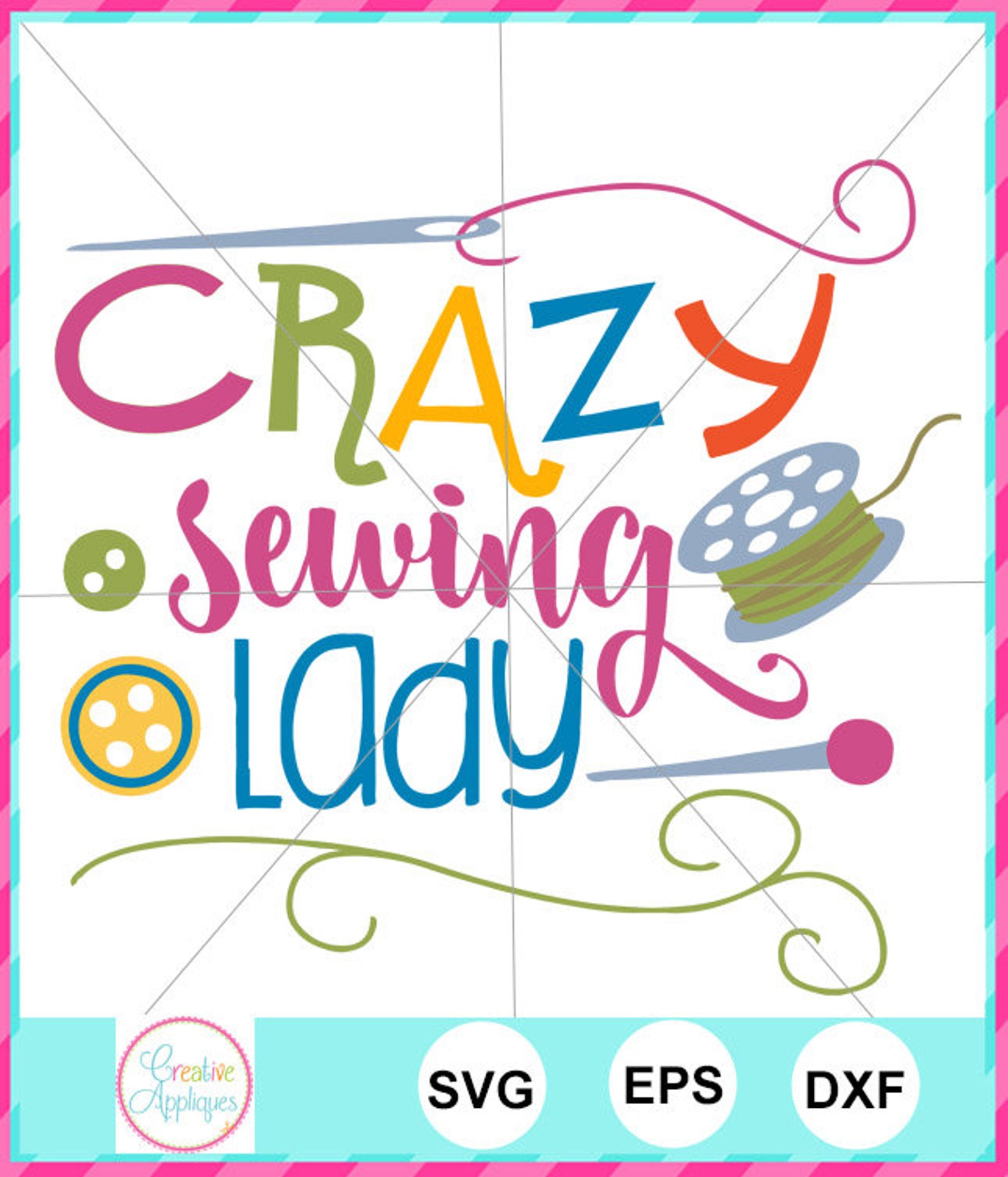 Crazy Sewing Lady SVG Cut File Sewing Svg Thread Svg Cut - Etsy