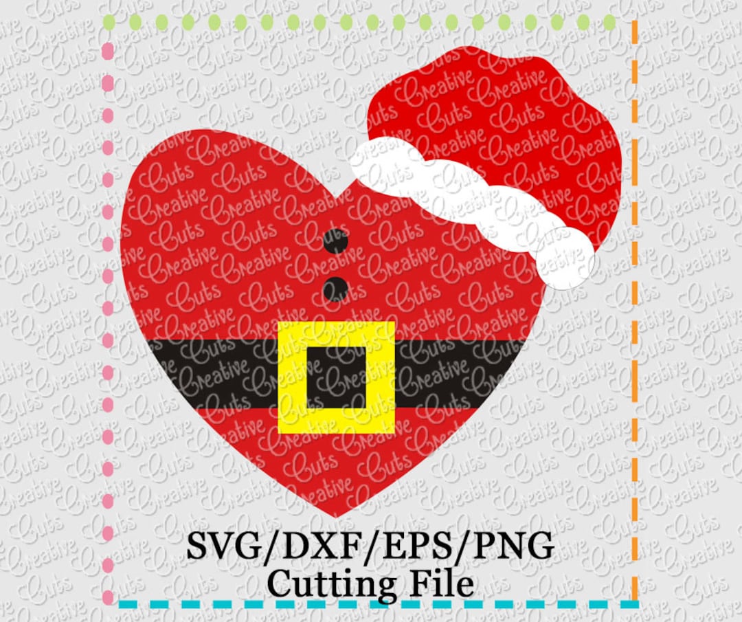 EXCLUSIVE SVG Santa Heart Hat Cutting File, Santa Cut File, Christmas ...