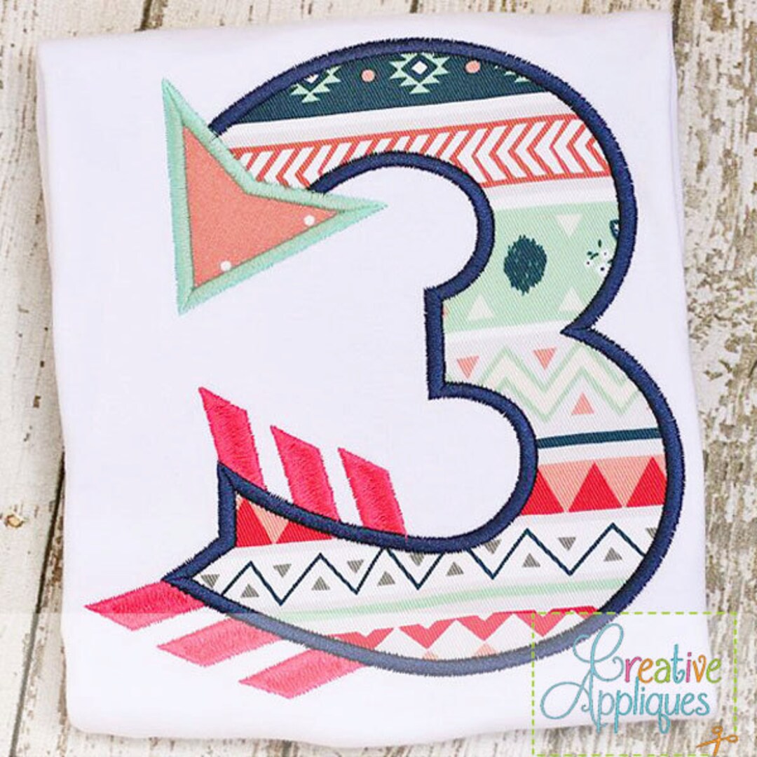 Tribal Arrow Number 3 3rd Three Third Birthday Digital Machine ...
