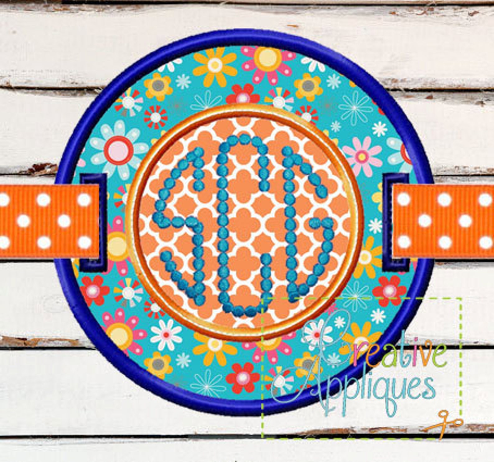 Circle Monogram Pillow Charm Label or Banner ITH in the Hoop - Etsy