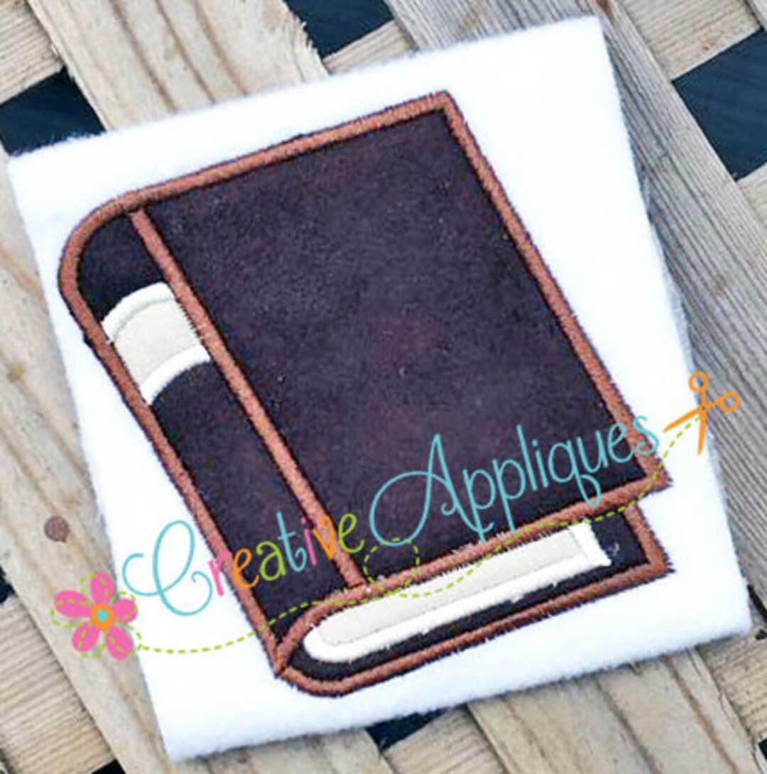 Book Digital Machine Embroidery Applique Design 4 Sizes - Etsy