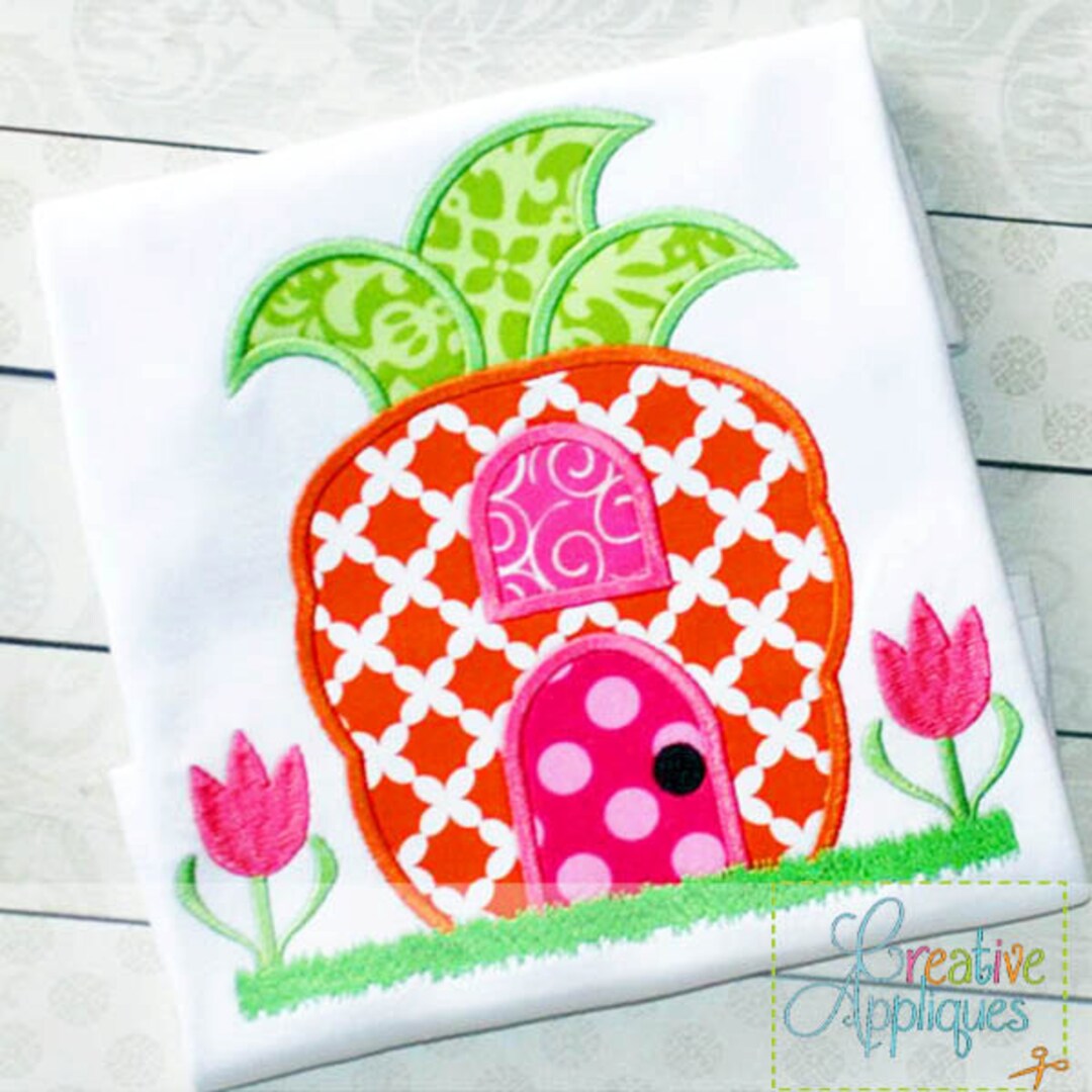 Carrot House Applique Machine Embroidery Design 4 Sizes - Etsy